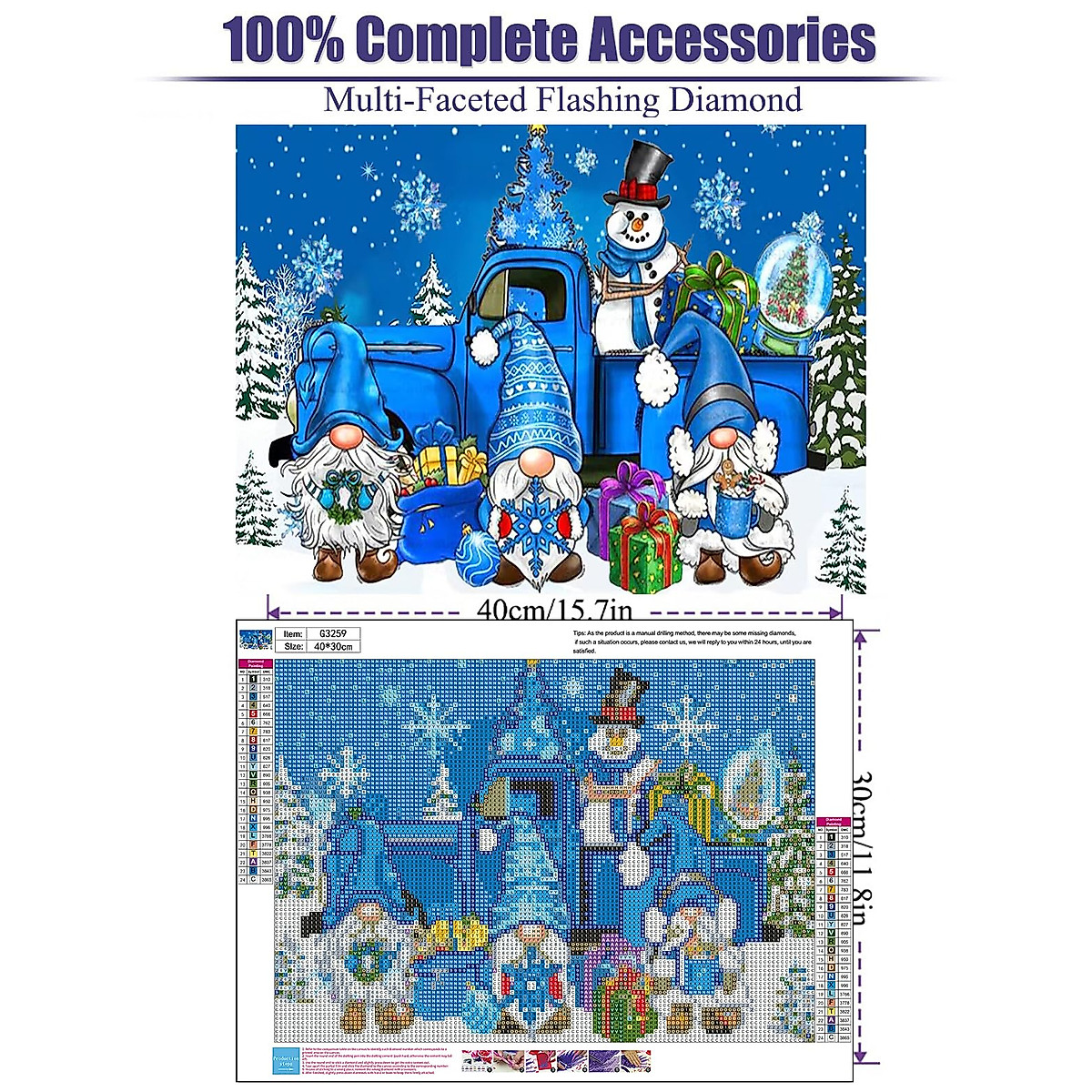 Akahllc Christmas Diamond Painting Kits,Gnome Diamond Art Kit for Adults,Winter Diamond Art Kit 5D Winter Paint with Diamond Full Drill for Parents-Children Interrction,Wall Decor(12x16)