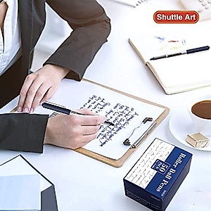 Shuttle Art RollerBall Pens, 50 Pack Blue Fine Point Roller Ball Pens, 0.5mm Liquid Ink Pens for Writing Journaling Taking Notes School Office