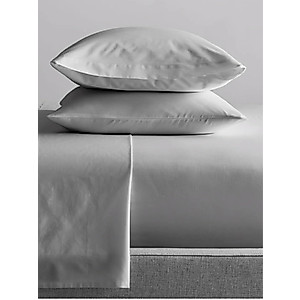 Rachel Anne Linens Luxe Bed Set, Luxury Sateen 500 TC Sheet Set, 4 Piece Set - Fitted Sheet, Flat Sheet, 2 Pillowcases (White, Twin)