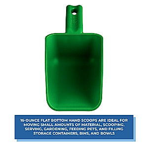 Vikan Remco 63002 Color-Coded Plastic Hand Scoop - BPA-Free Food-Safe Kitchen Utensils, Restaurant and Food Service Supplies, 16 oz, Green