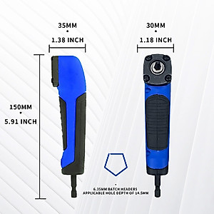 Right Angle Drill Attachment, 90 Degree Drill Adapter, Screwdriver Socket Adapter, Drill Bit Corner Adapter for Most Electric Drills, Socket Wrenches, Perfect for Driving Screws in Tight Spaces(Blue）