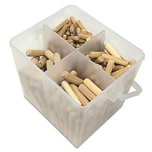 WEN JN400D 400-Piece Fluted Dowel Pin Variety Bucket with 1/4, 5/16, and 3/8-inch Woodworking Dowels