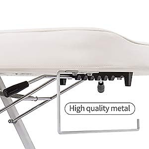 Lovpear Adjustable Massage Bed Waxing Table for Profeesioanl Tattoo Chair Eyelash Chair Salon Spa Equipment(White)