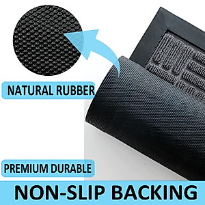 Door Mats Outdoor Indoor Doormat 30"x18"- Front Door Mats Outdoor Welcome Mat Heavy Duty Durable Natural Rubber Rug Mats for Entryway Patio Busy Areas(30"x 18", Grey)