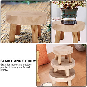 Totority 1pc Shelf Flower Stand Plant Pedestal Plant Riser Nightstand Decor Planter Wood Plant Stand Wood Plant Stool Corner Plant Stand Mini Plant Stand Candlestick Tree Shape Bench Wooden