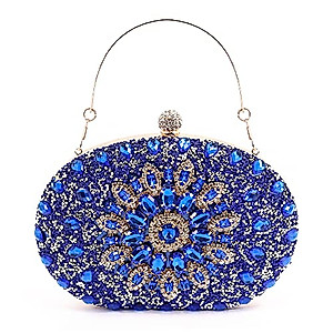 Naimo Beaded Rhinestone Evening Bag Crystal Clutch Purses for Women Wedding Party Bridal Handbag