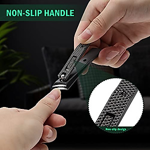 FVION Angled Nail Clippers, Ingrown Toenail Clipper for Thick Nails, Slant Curved Blade Nail Cutters Ingrown Nail Pain Relief Tool