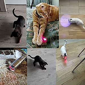 Cat Laser Toy, Laser Pointer Interactive Cat Toy for Indoor Cats Dogs, Red Light Lazer Pointer 7 Adjustable Patterns, Long Range 3 Modes USB Rechargeable Pet Kitten Laser Toy Teaching/Presentation Pen