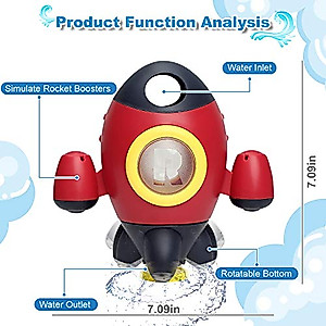 Sitodier Bath Toys | Bath Toys for Toddlers 1-3 Years Old | Space Spray Water with Rotatable Fountain Shower Bathtub Toys | Baby Shower Bath Toys for Toddlers Boys Girls 1 2 3 4 Years