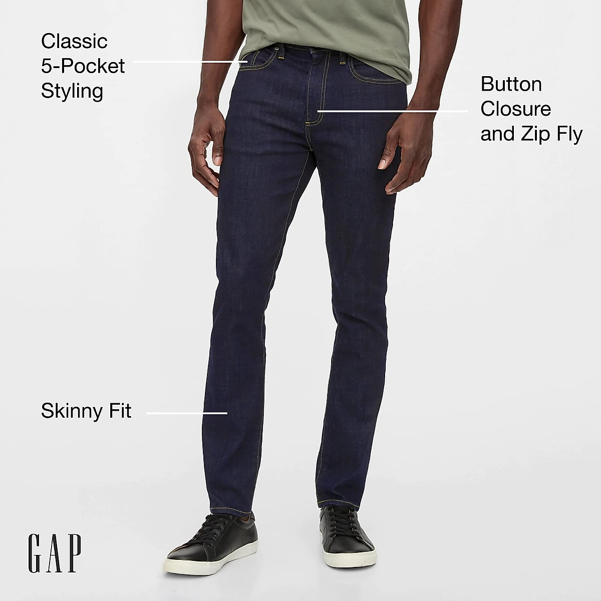 GAP Mens Soft Wear Skinny Fit Jeans, Resin Rinse 063, 36W x 34L US
