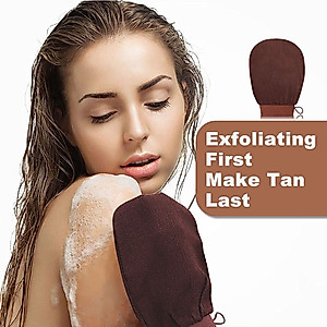 Self Tanning Mitt Applicator Kit - Sanfery 5 Pack Tanning Mitts Self Tanner Mitt Applicator Kit Self Tan Mitt Kit with Tanning Glove, Back Applicator, Mini Tan Mit, Exfoliating Mitt, Brush