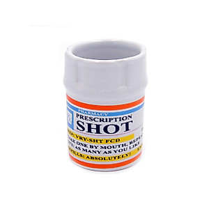 Shot Glasses Set of 12 - Prescription Pill Bottle Shot Glass 2 oz Rx Unique Funny Novelty Shots for Men, Great Gag Gifts Shot Glasses for Vodka, Whiskey, Tequila, Espresso, Secret Santa (12 Pack)
