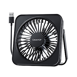 Gaiatop USB Desk Fan, 5 Inch Personal Fan Small Portable Table Fan with 180° Tilt Folding and 3 Speeds, Strong Wind Ultra Quiet Personal Cooling Fan For Office Home Bedroom Desktop Travel