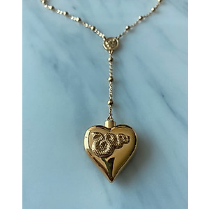 Barkley Design Saint Lana Del Rey LDR Style Stash Necklace/Rosary Chain/Hollow Pendent/Heart Shaped With Snakes and Spoon