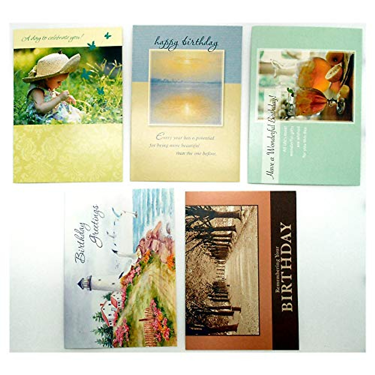 50 Assorted Everyday All Occasion 5 by 7 Greeting Cards with Envelopes, 34 Birthday, 4 Sympathy, 4 Blank, 2 Thank You, 2 Get Well, 2 Thinking of You, and 2 Anniversary Congratulations