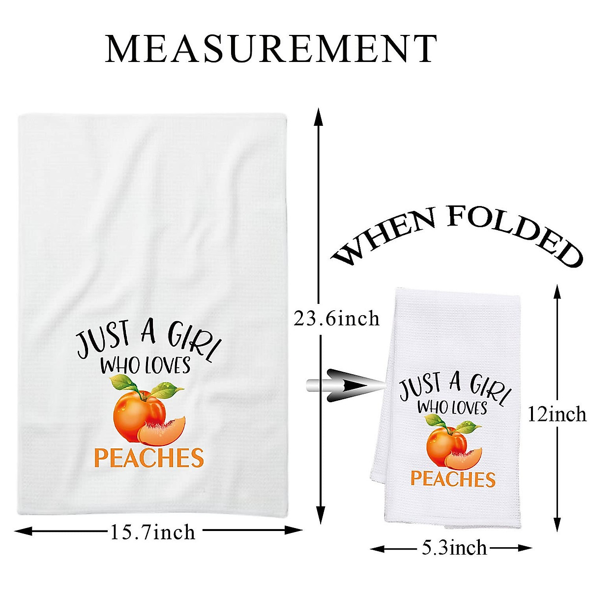 BDPWSS Peach Kitchen Towel Peach Lover Gift Just A Girl Who Love Peaches Dish Towel for Fruit Lover Gift Peach Kitchen Decor (Girl Love Peaches TW)