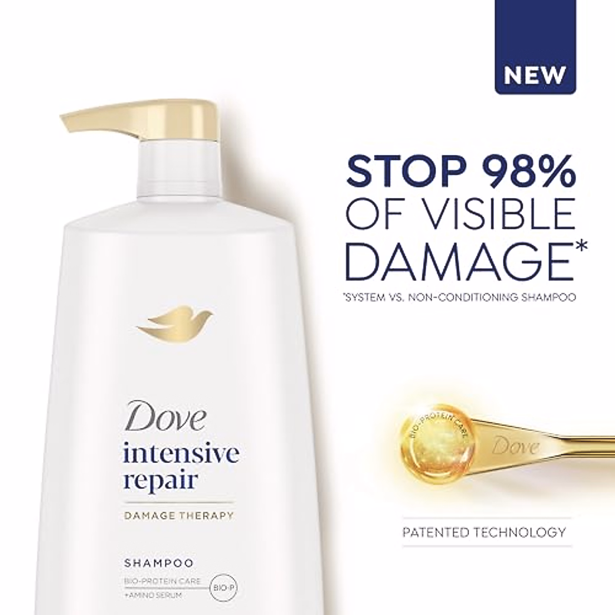 Dove Shampoo Intensive Repair for Damaged Hair Shampoo with Bio-Restore Complex 25.4 oz