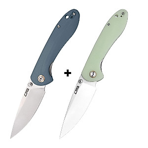 CJRB Small Feldspar Green Bundled with Blue Great EDC Knife Companion