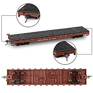 Evemodel C8741U 2pcs HO Scale 1:87 52' Flat Car Flatbed Transporter U.S.Army 52ft Model Train Container Carriage Freight Car