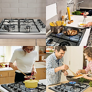 Karinear 24 Inch Gas Cooktop Gas Stove 4 Burners, Built-in Stainless Steel Gas Hob, NG/LPG Dual Fuel Gas Stovetop with Thermocouple Protection for Apartments, Indoor (Come with Pressure Regulator)