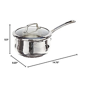 Cuisinart 419-18P 2-Quart Pour Saucepan with Cover Contour Cookware, Stainless Steel