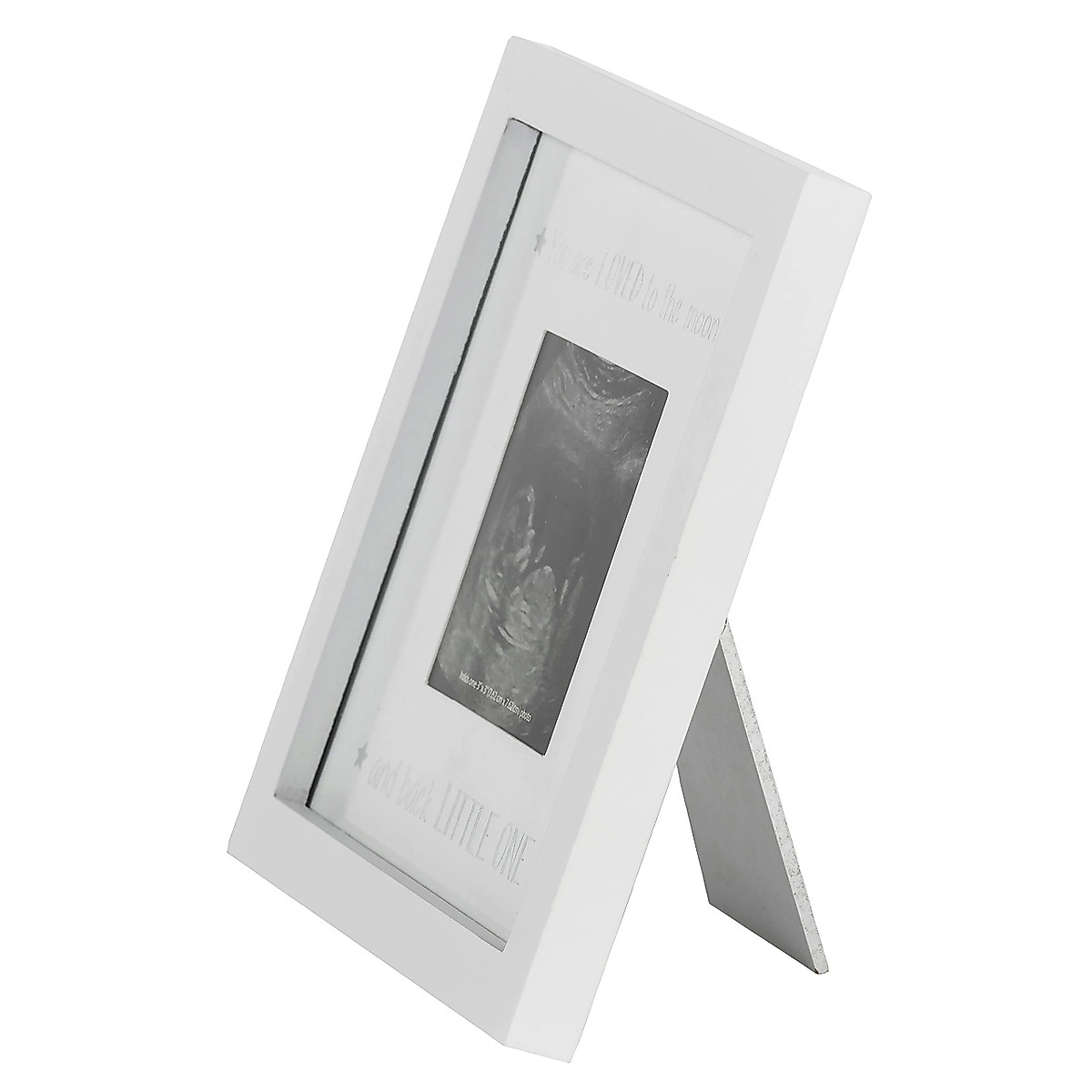 C.R Gibson BPSF-23934 Love You to The Moon and Back Baby Sonogram Picture Frame, 7'' W x 7'' H