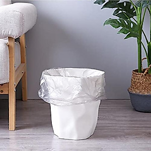 joyMerit 2-Pack Abstract Irregular Wastebasket Trash, Large Waste Basket Garbage Can for Bathroom, Bedroom, Kitchen, Home Office Accessories - White