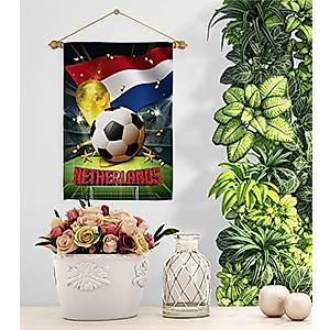 Ornament Collection World Cup Netherlands Garden Set Wood Sports Soccer Game Goal Ball Football Entertainment Activity Physical House Decoration Banner Small Yard Gift Double-Sided, Flag + Wall Dowel