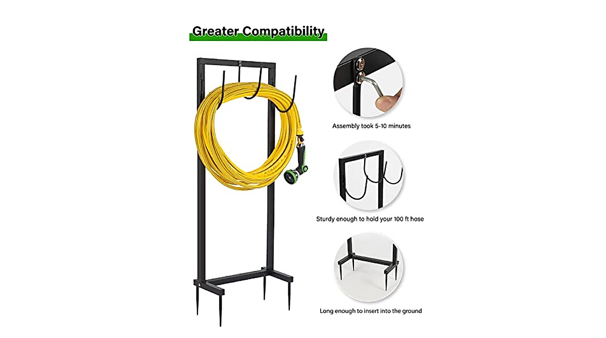 Heavy Duty Garden Hose Stand - Rust-Resistant, Stable & Easy to Assemble