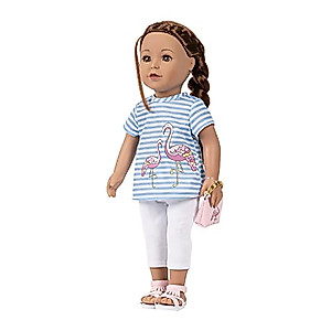 ADORA Amazon Exclusive Amazing Girls Collection, 18” Realistic Doll with Changeable Outfit and Movable Soft Body, Birthday Gift for Kids and Toddlers Ages 6+ - Ava with Summer Flamingo Outfit