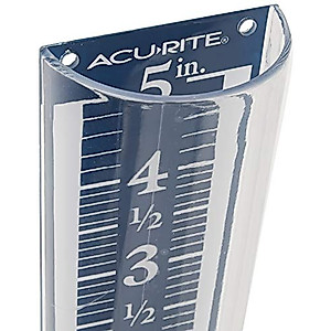 AcuRite 5" Capacity Easy-to-Read Magnifying Acrylic, Blue (00850A2) Rain Gauge