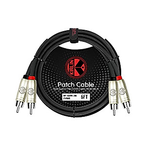 Kirlin Cable AP-401PR-06/BK - 6 Feet - Dual RCA to Dual RCA Patch Cable