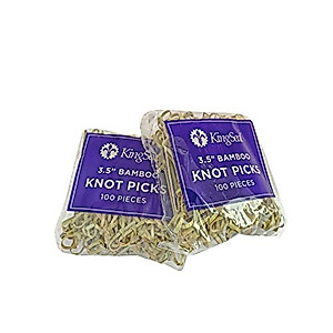 KingSeal Bamboo Wood Flower Knot Picks, Skewers, 3.5 Inches, Perfect for Cocktails and Appetizers - 2 Packs of 100 Each (200 Count)