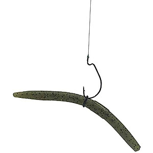 Nawaish Senko Bait Soft Plastic Lures 5" Senkos 24 Pcs for Wacky Rig Freshwater Fishing Green Pumpkin senko with Black Flake (2 colors mixed)