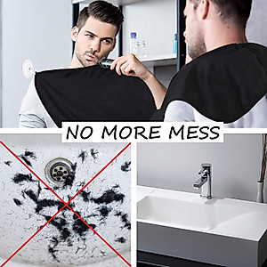 Beard Bib Apron for Shaving, Hair Catcher for Trimming,Christmas Stocking Stuffers for Men, Gifts for Men Him Dad husband