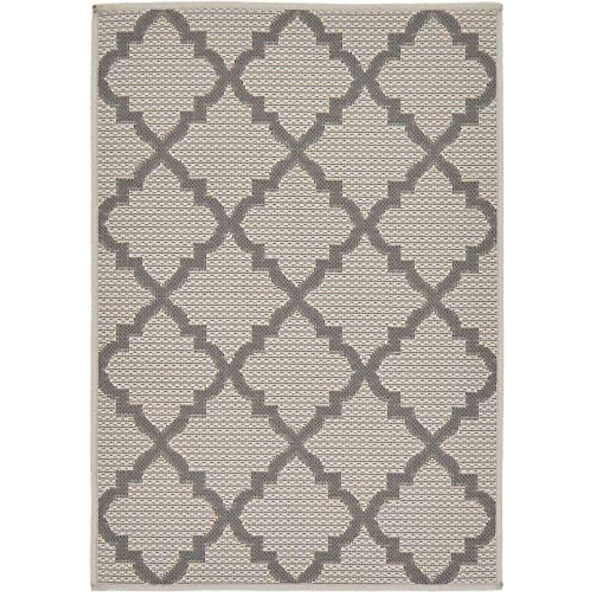 Unique Loom Outdoor Trellis Collection Geometric Moroccan Lattice Transitional Indoor and Outdoor Flatweave Gray/Silver Area Rug (2' 2 x 3' 0)