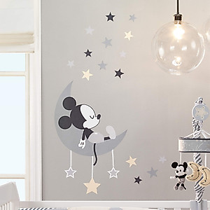 Lambs & Ivy Mickey Mouse Wall Decals, Gray