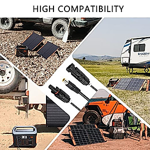 PNGKNYOCN Solar Panel to 8mm Short Cable,14 AWG Solar Panel Connector to DC 7909 Adapter Cable for Portable Backup Power Station Rechargeable Battery Pack Solar Generators(0.3M/1FT)