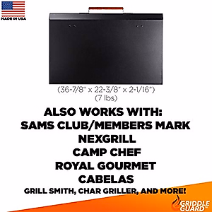 GriddleGuard Hard Cover Lid for Members Mark 36" 4-Burner Griddle - Made in USA (Black Aluminum)