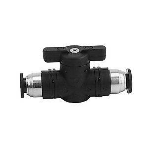 Beduan Pneumatic Ball Valve, 1/4" x 1/4" OD Push to Connect Fitting Air Flow Control Valve Straight Quick Connect Union