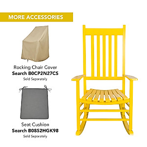 Shine Company Vermont Rocking Chairs, Outdoor Front Porch Rocker Set of 2, Lemon