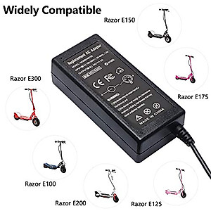 24V Electronic Scooter Battery Charger for Razor E100 MX350 E200 E300 E300S E500 E125 E150 E175 E225S E325S PR200, Pocket Mod, Sports Mod, and Dirt Quad