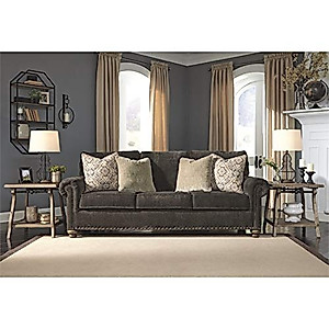 Signature Design by Ashley Stracelen New Traditional Sofa with Nailhead Trim, Dark Brown