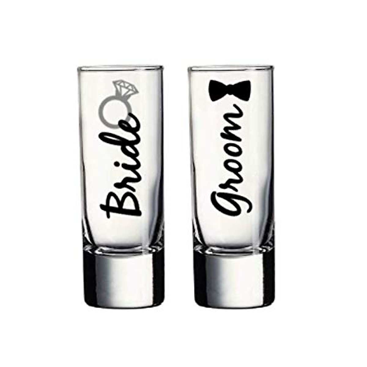 Wedding Shot Glasses for Bride and Groom, Newlywed Gifts, Anniversary Gift for Couple, Valentines Day Gift