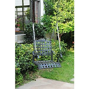 International Caravan Patio Swing Chair in Antique Black