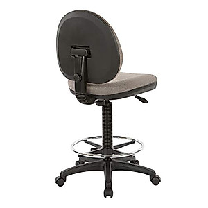 Office Star DC Series Drafting Chair with Sculptured Seat and Back, Built-in Lumbar Support and Adjustable Foot Ring, Diamond Gold Dust Fabric
