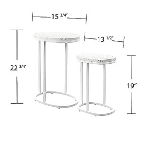 SEI Furniture Vicanno Terazzo Outdoor Accent Tables, White