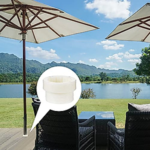 Taiyin 4 Pcs Pool Umbrella Stabilizer Adapter Threaded Adapter Sleeves Pool Umbrella Sleeve Umbrella Pole Stabilizer for Outdoor Patio Deck 1 3/4" Umbrellas Insert(White)
