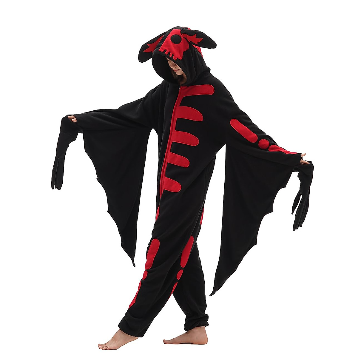Mothman Halloween Onesie Adult Pajamas Cosplay Animal Homewear Sleepwear Jumpsuit Costume for Women Men