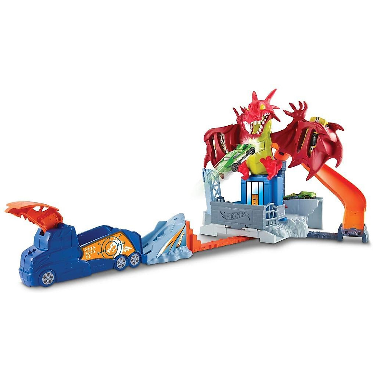Hot Wheels Dragon Blast Play Set with Launcher for Heroic Action